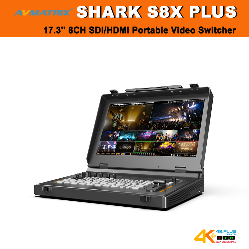 AVMATRIX SHARK S8X PLUS 17.3'' 8CH SDI/HDMI Portable Video Switcher - 4K PLUS CO.,LTD ...