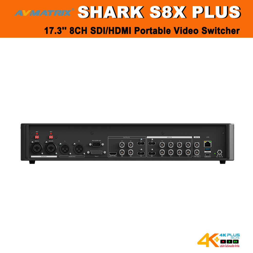 AVMATRIX SHARK S8X PLUS 17.3'' 8CH SDI/HDMI Portable Video Switcher - 4K PLUS CO.,LTD ...