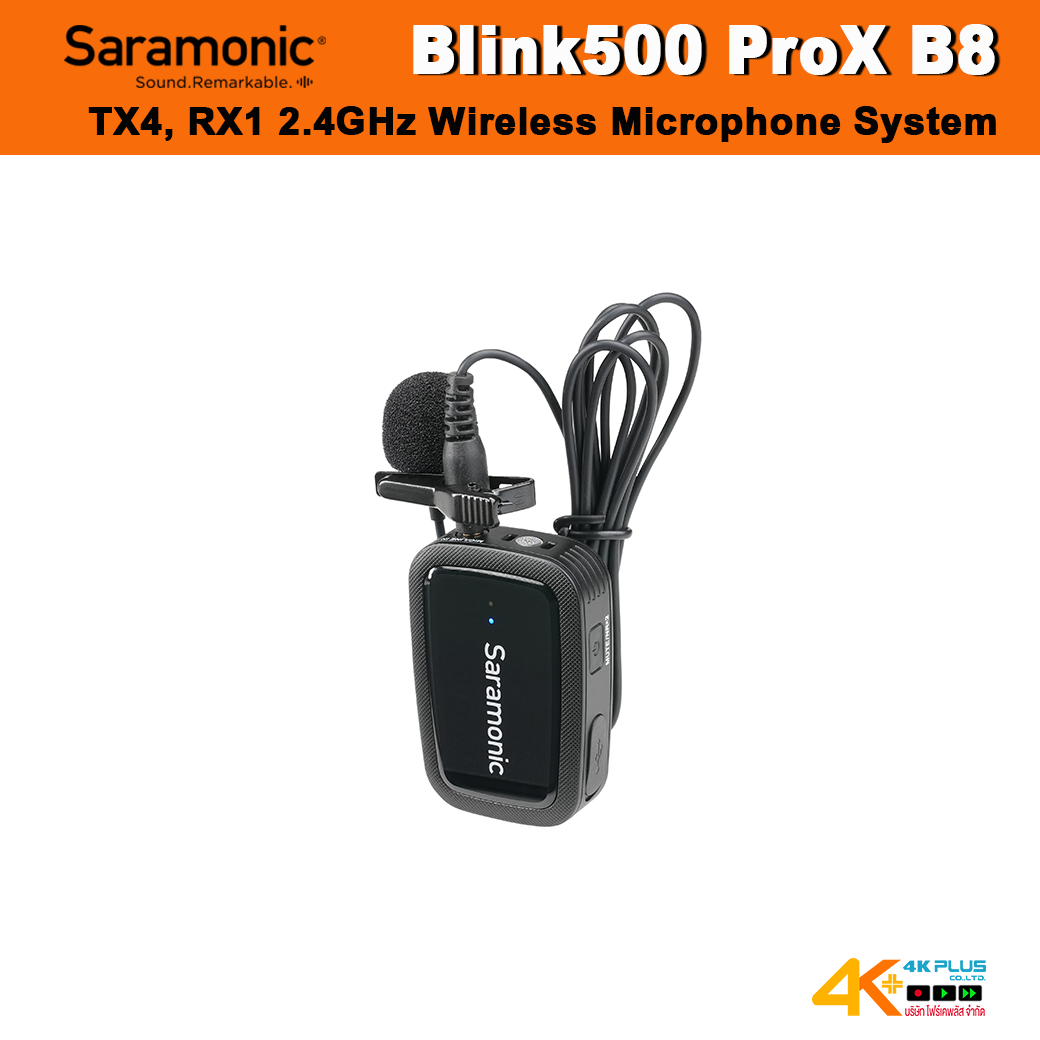 Saramonic Blink500 ProX B8 2.4GHz Wireless Microphone System (TX4, RX1) - 4K PLUS CO.,LTD ...